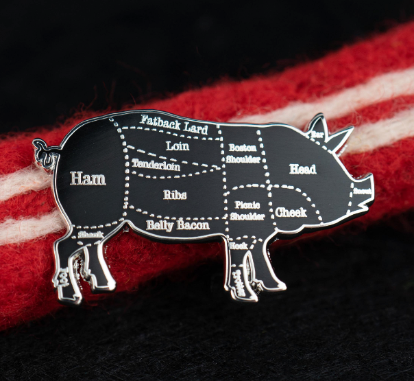 Pig Butcher Cuts Diagram Hard Enamel Lapel Pin – Begin Industries