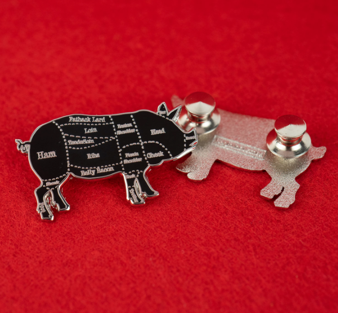 Pig Butcher Cuts Diagram Hard Enamel Lapel Pin – Begin Industries