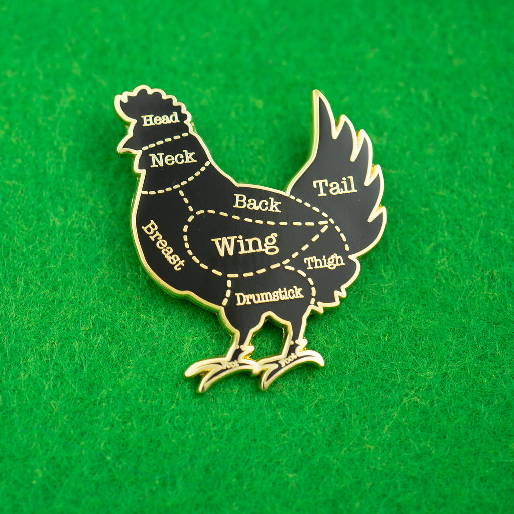 Chicken Butcher Cuts Diagram Hard Enamel Lapel Pin – Begin Industries