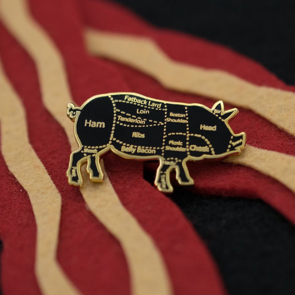 Pig Butcher Cuts Diagram Hard Enamel Lapel Pin – Begin Industries