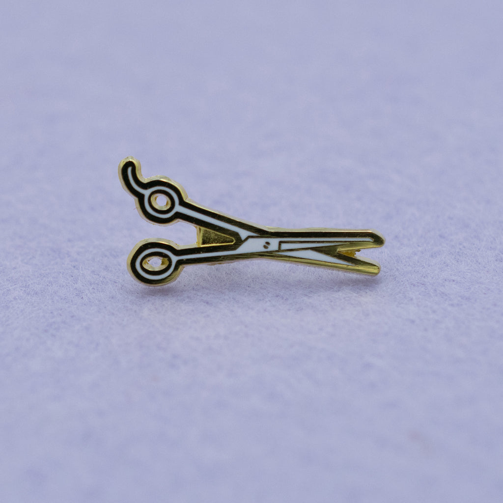 White Scissors Hard Enamel Lapel Pin – Begin Industries